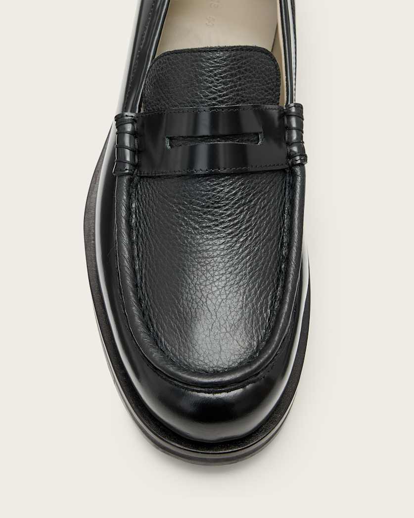 Bloom Leather Loafers Black | ALLSAINTS